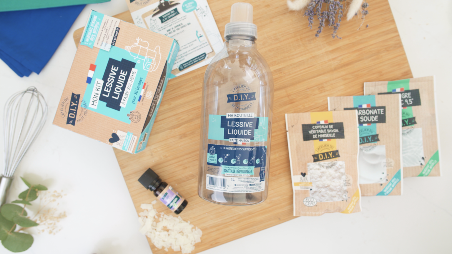 Lessive liquide grand kit à la bouteille – L'Atelier du DIY